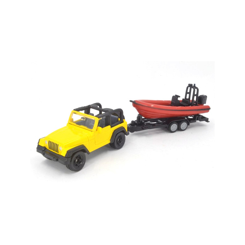 Siku 1658-000-07 Jeep with boat trailer, new rims
