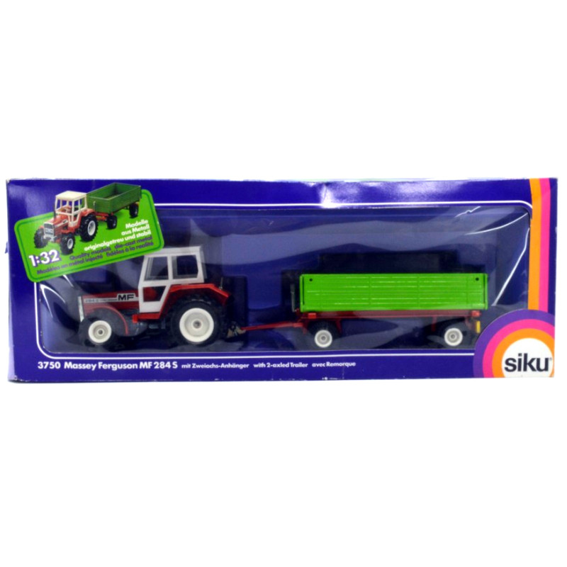 Siku 3750 Tracteur Massey Ferguson MF284S avec remorque à 2 essieux
